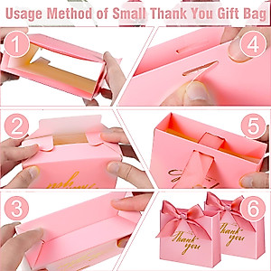 20 Pack Mini Pink Thank You Gift Bags, 20 Pcs Glass Oil Dropper Vail 2 ml 20 Pcs Disposable Nail Stick Cuticle Pusher Pink Goodie Bags for Wedding Baby Shower Party Favors