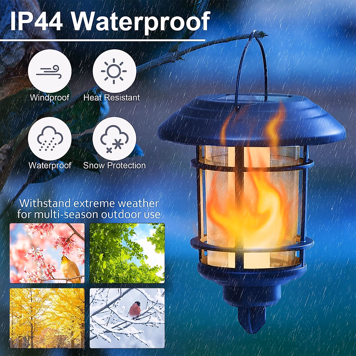 Dynaming 6 Pack Solar Flame Torch Lights Outdoor, Dual Use Flickering Flame Garden Light, Hanging Lantern Lights, Auto On/Off & Waterproof Landscape Lighting for Lawn Patio Yard Walkway Driveway