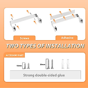 Paroto Paper Towel Holder Under Cabinet, One Hand Tear Adhesive Paper Towel Holder Wall Mount with Ring Spring, Stainless Steel Paper Holder Rack for Kitchen Bathroom