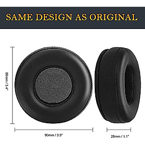 SOULWIT Professional Replacement Earpads Cushions for Skullcandy Hesh & Hesh 2 Wireless Over-Ear Headphones, Ear Pads with Softer Leather, Noise Isolation Foam, Added Thickness (Black)