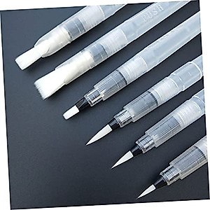 COHEALI Water Brush Pen 9 Pcs Water Soluble Colored Pencils Water Coloring Brush Pen Painting Pen Fountain Pen Flat Pen Watercolor Brush White Solid Water Brush Pen Ink Pen Set