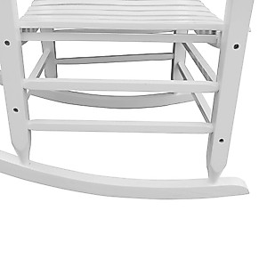 AGaati Solid Hard Wood Rock Chairs Wooden High -Foot Chairs Porch Rock Chairs Solid Wood Comfortable and Wide Seat Safe and Solid Board White Suitable for Balcony Porch
