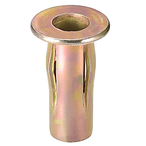 uxcell Multi-Grip Rivet-Nut, M8 Pre-Bulbed Shank Carbon Steel Color-Zinc-Plated Flat Head Threaded Insert Nut 25Pcs