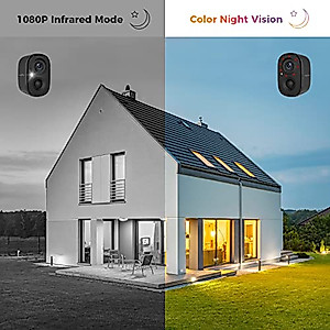 LongPlus 2 Pack Wireless Outdoor Security Camera,Battery Powered Wireless Security Camera for Home Security, Wireless WiFi Camera with AI Detection, Color Night Vision,Spotlight,2 Way Audio,Only2.4Ghz