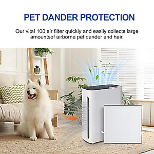 YEEREAD 2 Pack True HEPA Replacement Filter Compatible for LEVOIT Vital 100 Air Purifier, Vital 100-RF Replacement Filter - H13 HEPA & High-Efficiency Activated Carbon, Part Number 100-RF