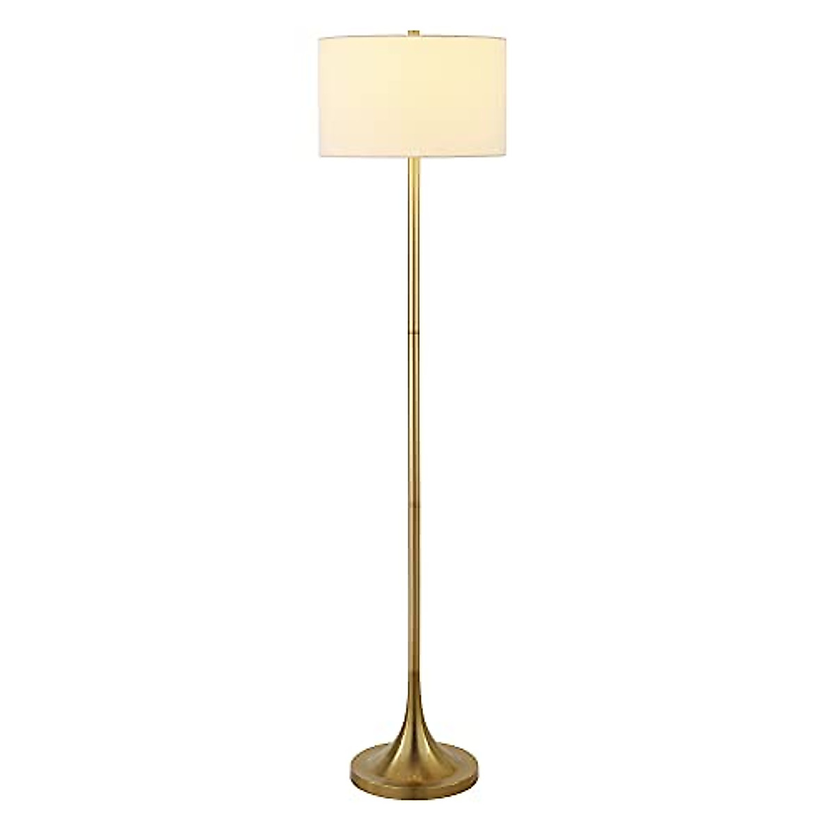 Josephine 62" Tall Floor Lamp with Fabric Shade in Brass/White