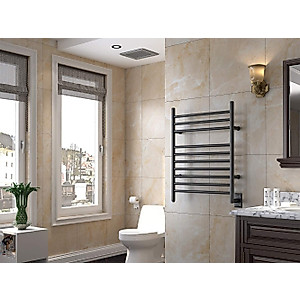 HEATGENE Towel Warmer Wall-Mounted Hardwired Heated Towel Rack Matte Black