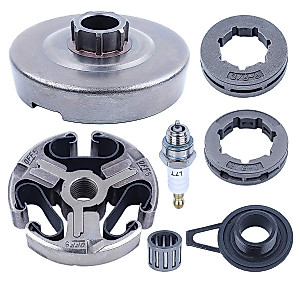 Adefol 362 Chainsaw Clutch and Sprocket Rim Clutch Drum Kit for Husqvarna 362 365 371 372 XP Replacement Parts with Worm Gear, Clutch Bearing Replacement Parts for 503 93 24-71