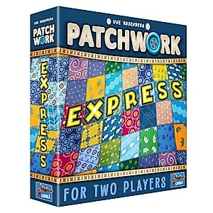 Patchwork Express Board Game - Fast-Paced Two-Player Quilting Strategy Game! Interactive Puzzle Game for Kids & Adults, Ages 6+, 2 Players, 20 Minute Playtime, Made by Lookout Games