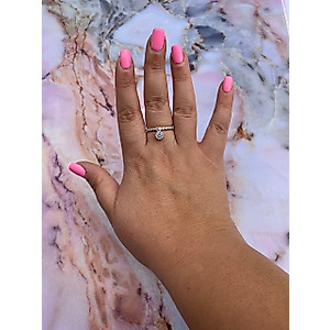 SILVERCLOSEOUT Rhodium Plated Sterling Silver Womens Thin Stackable Cz Cubic Zirconia Dangling Charm Ring - Size 11