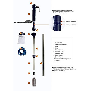 LONDAFISH Electric Fish Tank Vacuum Cleaner Syphon Operated Gravel Water Filter Cleaner Sand Washer