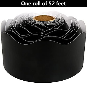 Black Bulletin Board Border Scalloped Border Trim for Classroom 52ft One Roll