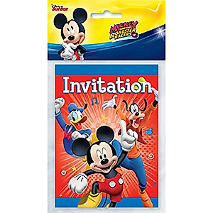 Unique Mickey Roaster Birthday Party Supplies Invitation Bundle Pack includes 24 Invitations and 1 Dinosaur Sticker Sheet