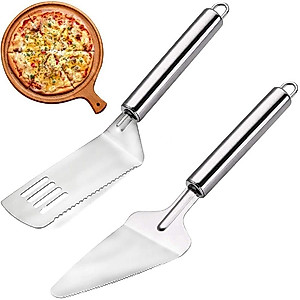 WEISHA Pie Server Stainless Steel Serrated Spatula with Comfortable Handle for Cutting and Serving Desserts Pizza Cake Baking Tools(Pie Server)