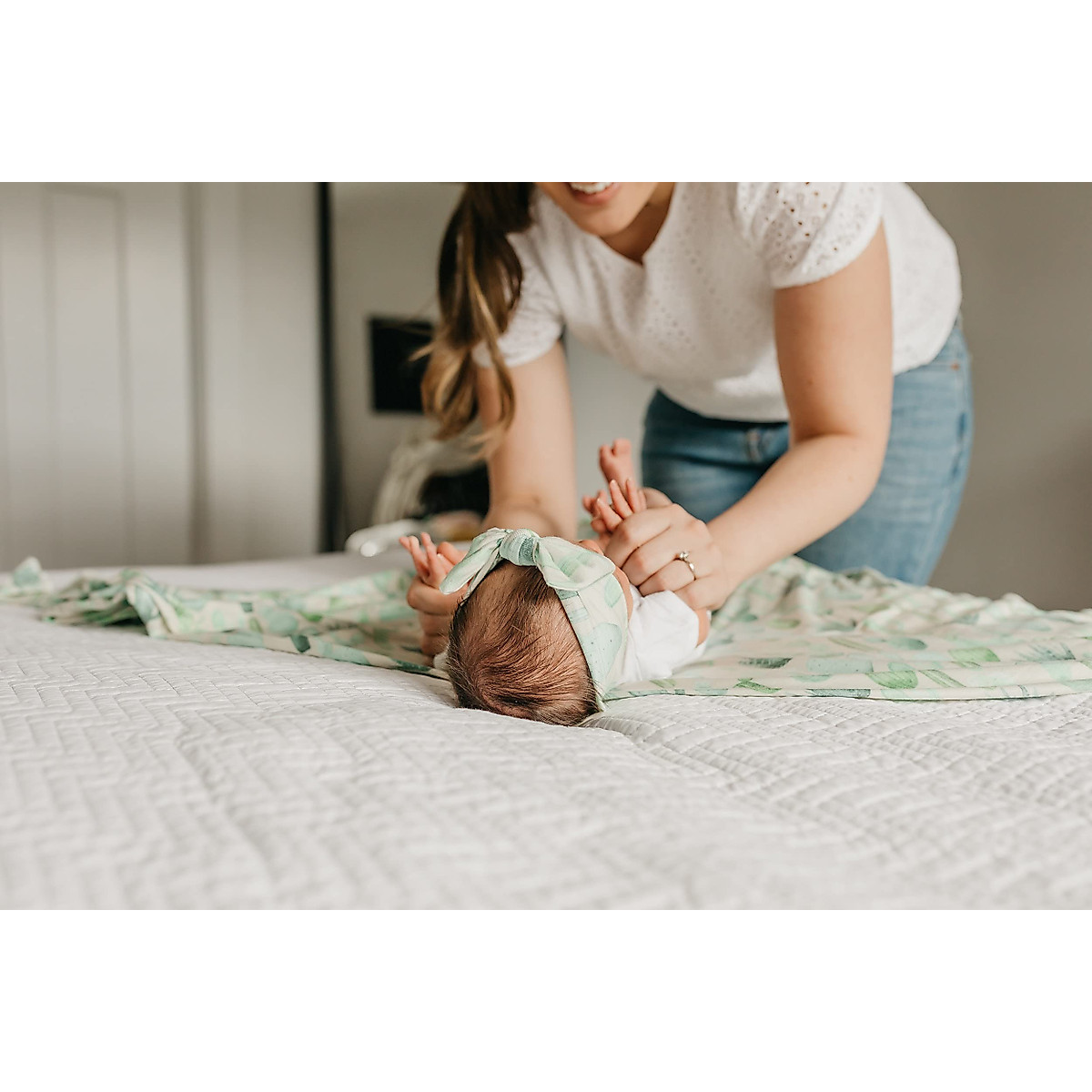 Large Premium Knit Baby Swaddle Receiving Blanket "Desert" by Copper Pearl