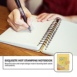 DEPILA 3 pcs Leather Small Stationery Stamping Writers Button Notepads Notebook Natural Note Writing Hardcover Account Memo Multipurpose Notepad Office Journal Plan School Subject Travel Note pad ( Co