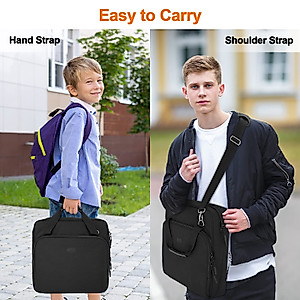 Losong 3 Ring Zipper Binder 3 Inch D-Ring, Binder with Zipper Shoulder Strap 700 Sheet Capacity & Multi-Pockets School and Office Binder Organizer, Compatible with 13-Inch MacBook(Patent Design Black)