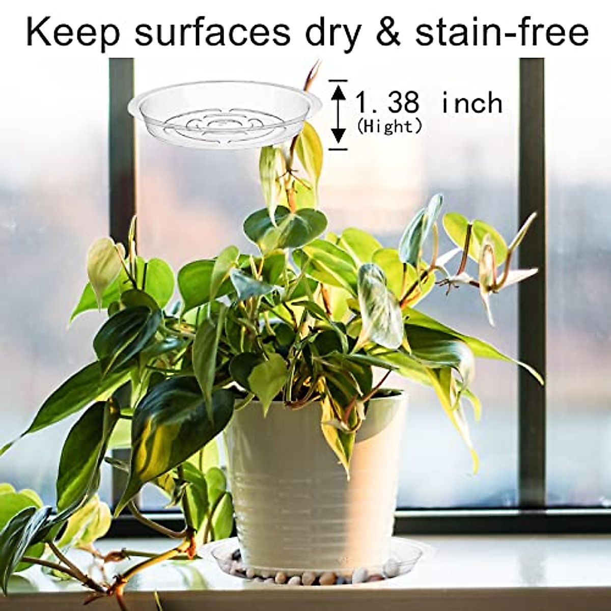 HOMEANING 20 Pack Plant Saucers of 6, 8, 10, 13 inch,Plant Drainage Trays,Durable Flower Pot Drip Trays,Durable Plastic Plant Trays for Indoors, Outdoors,Collects Flower Pot Drainage