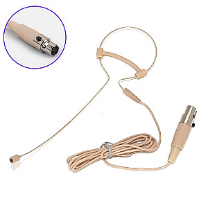 Haoin Single Ear Headset Microphone Earset Headworn Mic Compatible with AKG Wireless System Bodypack Transmitter with 1.2m Cable Windscreen Mini XLR 3 Pin TA3F Plug