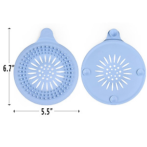 4 Pack Hair Catcher for Shower Drain, Bathtub Strainer Cover with Suction Cups for Bathroom Tub Kitchen Sink Protector