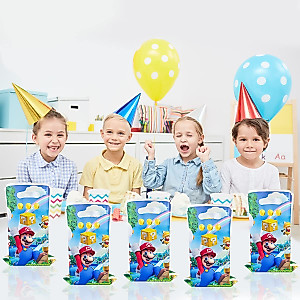 Venanoci 30Pcs Super Bros Mario Party Gift Bags Girl and Boy Birthday Party Supplies Decorates