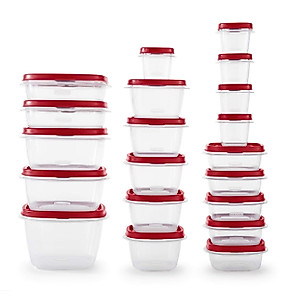 Rubbermaid 2063703 Easy Find Lid Storage Container, BPA Free, Red
