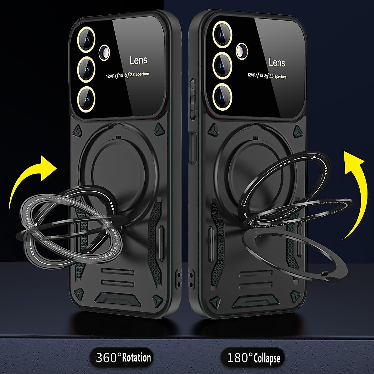 YJZSKRXFAK Case for Samsung Galaxy A13 5G/A04/A04S, Shockproof Magnetic Built-in 360° Kickstand and Camera Lens Protector Heavy Duty Protective Case for Samsung Galaxy A13 5G/A04/A04S Rose Gold