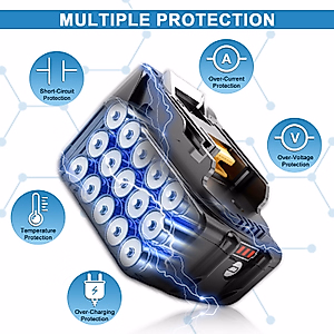 Topbatt 18 V 6.0Ah Lithium-ion BL1830 Replacement Battery Suitable for Makita 18V Battery BL1815 BL1820 BL1820B BL1830B BL1835 BL1840 BL1850 BL1860 Cordless Power Tools