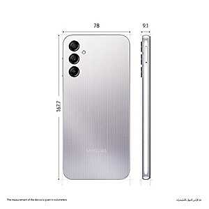 SAMSUNG Galaxy A14 (SM-A145P/DS) Dual SIM,128GB + 4GB, Factory Unlocked GSM, International Version (Fast Car Charger Bundle) - No Warranty - (Silver)