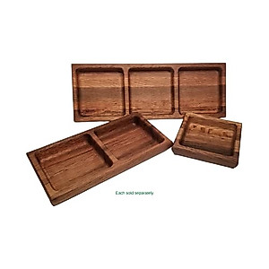 Catchall tray 3 sections, Oak Wood Serving Tray (Triple) Handmade by Hesse Woods from Sustainable Forests, 3-Section Serving Tray, for Appetizers, Charcuterie, Food & Snacks