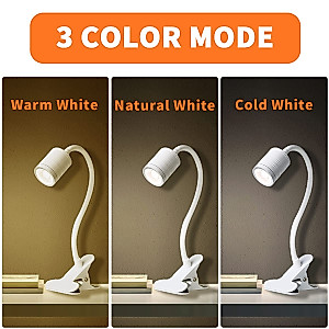EAGLOD LED 3 Brightness Clamp Light，Portable Clip Light LED Lamp, USB Plug Clip on Desk Lamp ,360°Flexible Gooseneck Night Reading Light,Desk/Table Bedside Headboard,Nail Art ,Tattoo Lamp,