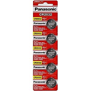 Panasonic CR2032 Lithium 3 Volt Battery (5 pieces)