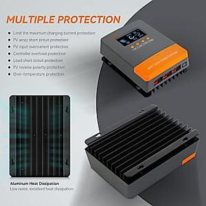 PowMr 60 amp MPPT Solar Charge Controller 12V/24V/36V/48V DC Input 60A MPPT Charge Controller Max PV Input 160V LCD Display Solar Panel Regulator for LiFePO4 Gel Flooded Lead-Acid and Lithium Battery