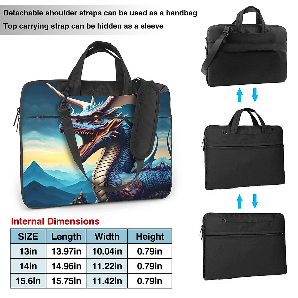HYTTER Laptop Bag - Portable, Stylish, And Durable - Ideal For Both Men And Women Roaring Dragon 14 Inch