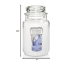 Yankee Candle White Christmas Scented, Classic 22oz Large Jar Single Wick Candle, Over 110 Hours of Burn Time
