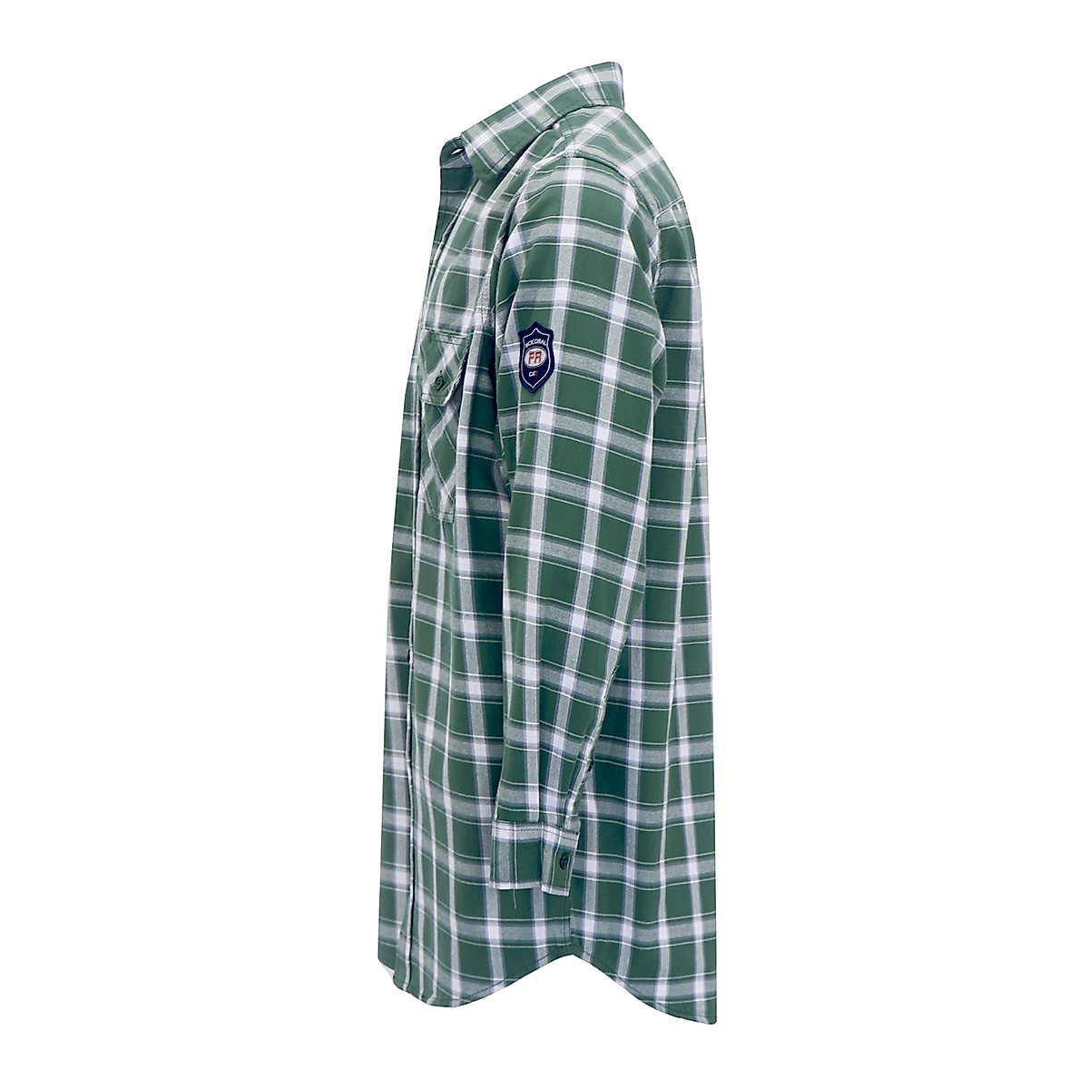BOCOMAL FR Shirts for Men(Green/White) Flame Resistant/Fire Retardant Plaid Shirt 7oz Men's Welder Shirt