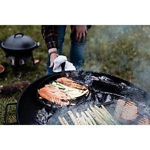 Barebones 12-Inch Flat Cast Iron Skillet - Enameled Cast Iron Fry Pan, outdoor cooking pan