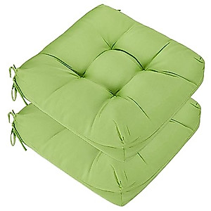 JMGBird Outdoor Chair Cushions, Pack of 2 Patio Seat/Back Cushions 19" x 19" with Ties for Patio Furniture Chairs Home Garden Decoration