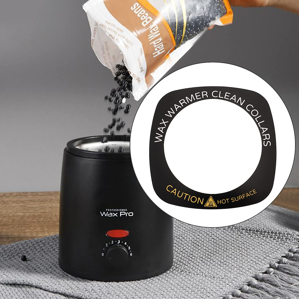 Wax Warmer Clean Collars Waxing Protection Rings 50Pcs Replacement Black Collars Ring for Universal Wax Machine Accessories Square