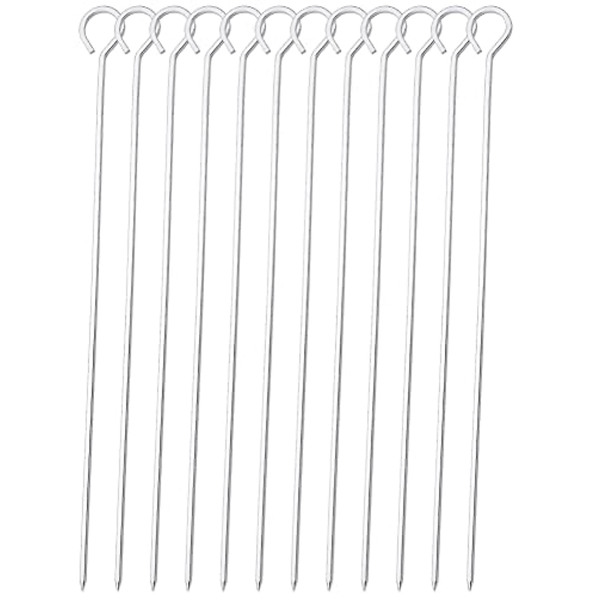 12 inch Barbecue Skewers Metal BBQ Sticks,12Pack Stainless Steel Square Skewer,Kebob,kabob Sets for Grill Outings Cooking (BBQ Skewers Square 12inch-12p)