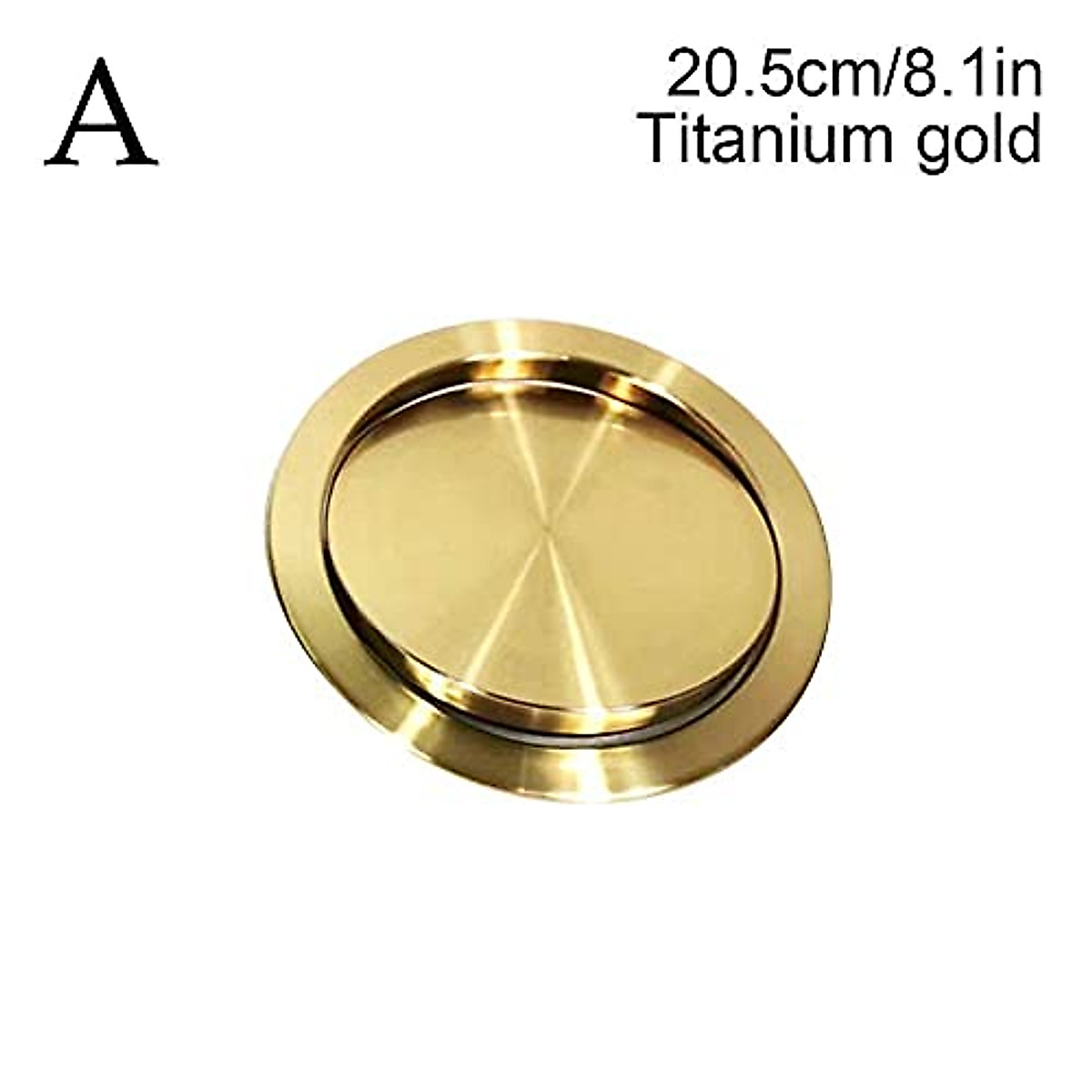 Q/A Stainless Steel Garbage Lid Round Recessed Counter Top Cover Trash Bin Built-in Balance Flap Auto Flap Trash Grommet Flexible Swing Trash Can Lid Accessory Kitchen Garbage Use (Titanium Gold)