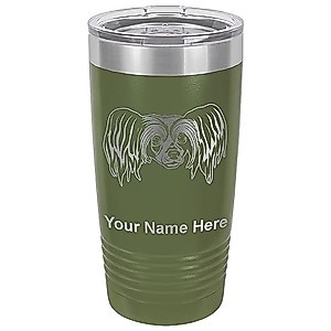 LaserGram 20oz Vacuum Insulated Tumbler Mug, Chinese Crested Dog, Personalized Engraving Included (Camo Green)