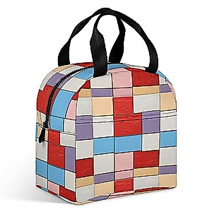 LUCYSMARTSHOP Pink Small Lunch Bag Flower LunchBox for Girl Teen Cute Small Bag,Children Girl Christmas Wishes, Teen Girl 10-12 Christmas Gifts Girl BigKid Gift Idea (Pink Tuilp Checkerboard)