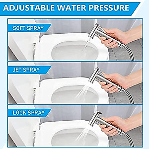 Luxury Bidet Sprayer for Toilet-Handheld Sprayer Attachment with Brass Leak Free T-Valve&Adjustable Jet Spray, Perfect for Feminine Hygiene