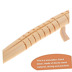 SAFIGLE 5pcs Unfinished Lizard Model Lizard Wiggle Reptile Chameleon Prank Props Wood Lizard Toy Wood Lizards to Paint Flexible Timber Lizard Animal Wooden Craft Supplies Artificial Child