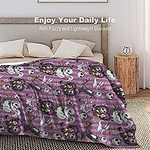 Nightmare Christmas Throw Blanket 60x50 Inches Soft Plush Blanket for Couch Car Bed Christmas