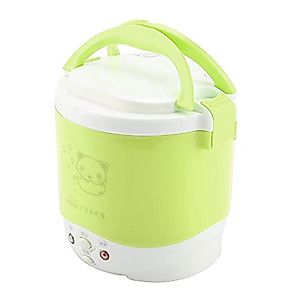 Fdit Rice Cooker, 12V 100W 1L Electric Portable Multifunctional Rice Cooker Suitable for Car Food Steamer (Green)