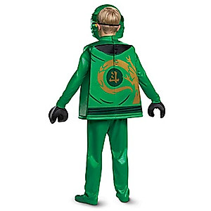 Disguise Lloyd Costume for Kids, Deluxe Lego Ninjago Legacy Themed Children's Character Outfit, Child Size Medium (7-8) Green (100399K)