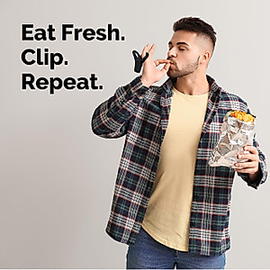 Magnus 10 Pack Magnetic Chip Clips - Tight Sealing Bag Clips for Food Packages with Super Strong Magnet Clips for Fridge Heavy Duty - Food Clips for Bags, Chip Bag Clip for Food Storage (Matte Pink)