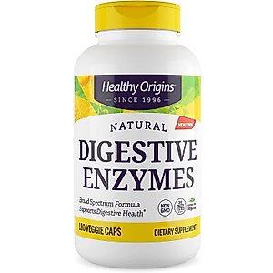 Healthy Origins Digestive Enzymes (NEC) Broad Spectrum - with Protease, Amylase & Lipase - Gluten-Free Digestion and Gut Health Supplement - 180 Veggie Capsules